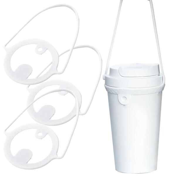 ドリンクカップホルダー シリコン製 ストロー ホルダー付き 軽量 洗える 清潔 エコ 両手を解放 便利なグッズ 三個セット商品コード：55073538996型番：DKHW03サイズ：ワンサイズカラー：ホワイト【 両手を解放】ドリンクをテイク...