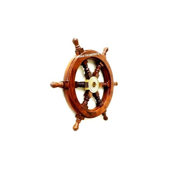 Nautica 装飾用 ブラウン仕上げ 木製船の車輪 海賊ボートホイール 15インチ 素朴 ビンテージ ホームデコレーション ギフト商品コード：55073539278サイズ：15インチカラー：ブラウン航海 手作り 海賊 壁装飾 | アンティ...