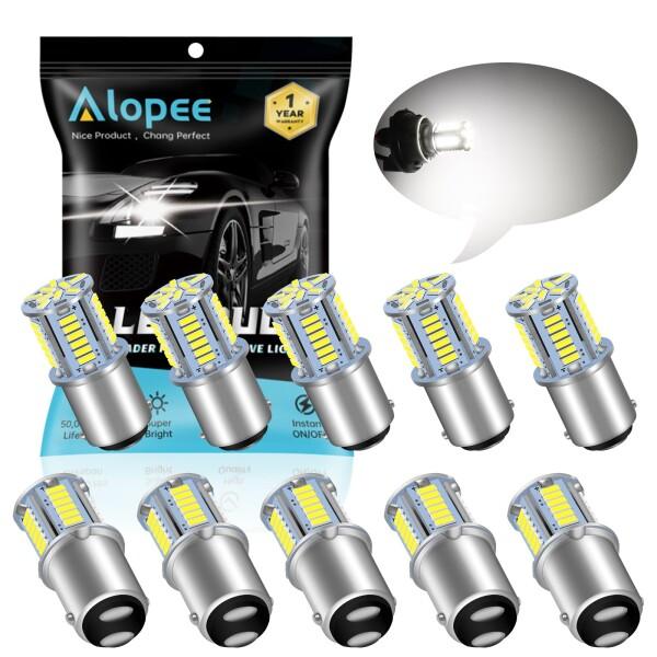Alopee 10 の非極性 BA15D 12V AC/DC のパックは 1004 1076 1142 90 のための球根の明るく白い 6500K を導きました RV の内部ライト海洋のボートのトレーラー ライト、39SMD 4014 のた...