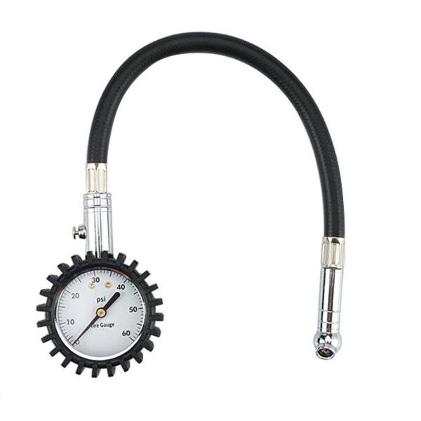 NUZAMASプレミアムタイヤ圧力計、フレキシブルホースチャック付きヘビーデューティカー＆バイク - 60 PSI、コンパクトサイズ、ディスチャージバルブ付き軽量商品コード：55073544309型番：tyre-guage-air-hose...