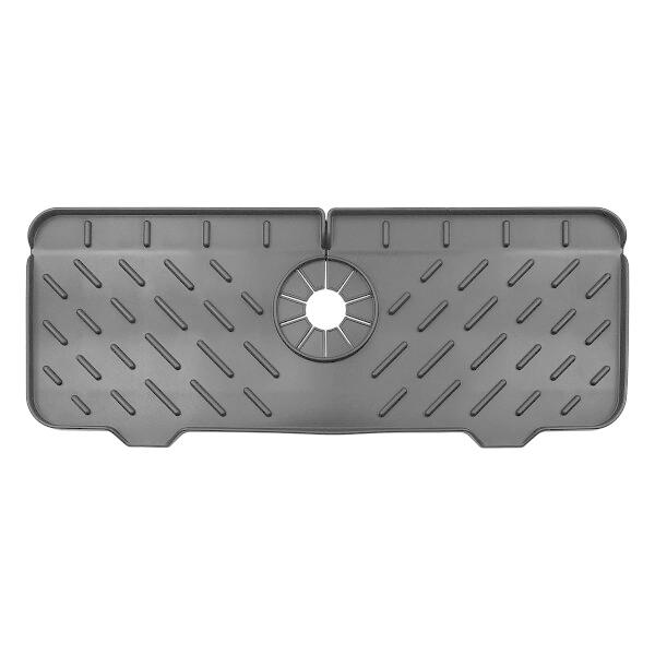 NUZAMAS シリコン蛇口マット 蛇口ハンドル ドリップキャッチャートレイ 排水リップ内蔵 キッチンシンク スプラッシュガード 乾燥マット キッチン、バスルームカウンタートップ保護用商品コード：55073545718型番：tap-drai...