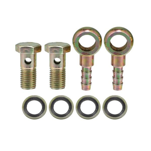 A ABSOPRO バンジョーボルト M12x1.5 8mm バンジョーホース バーブボルト継手 ブレーキライン継手 アダプター フィッティング 銅ワッシャー付き バイク用 車用 2セット商品コード：55073556308型番：aopro2...