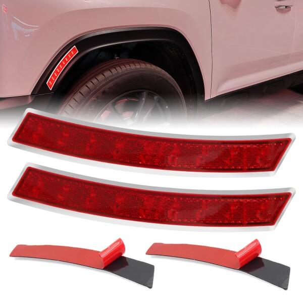 Ygmylandbbフェンダーマーカー アーチ ホイール眉 サイドマーカー ランプ サイドウィンカー サイドターンシグナル 側方灯 18LED 汎用 12~24V レッド 貼付 US仕様風 2個セット商品コード：55073556310型番：...