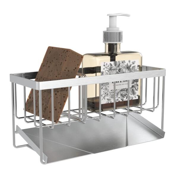 mengmiandaxia スポンジラック スポンジホルダー 防錆 キッチン用 スポンジ洗剤置き ステンレス製 たわしホルダー 可動式仕切り板付き 洗面所/キッチン収納商品コード：55073557801型番：JZ-15サイズ：スポンジラック...