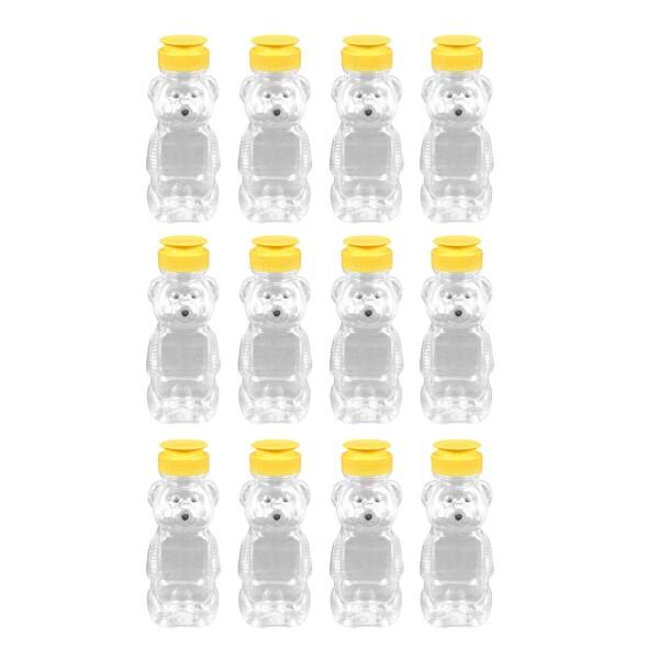 Cabilock クマ蜂蜜ボトルジャー付きフリップトップリッドキャップ240mlスクイーズクマプラスチック空のディスペンサー用ハニーシロップ調味料パーティー12ピース商品コード：55073557945サイズ：240mlカラー：透明