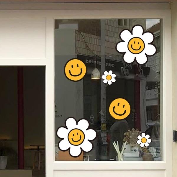 不二玩家 花 デイジー 窓ガラス用 シール ガーベラ 静電気接着商品コード：55073560601型番：202304071MN002カラー：ピンク、白、黄色【パッケージ仕様】受け取った製品:27cmx27cmx3pcs。仕上がりサイズ:お好...