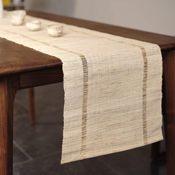 テーブルランナー おしゃれ 手織り布 ちょま 天然素材シンプル 素朴なモダン 中華風和風侘寂わびさび禅茶席 断熱テーブル保護 食卓飾り ティーマット リビングルーム レストラン 茶室 多用途多機能… (麻本色, 35×180cm)商品コード...
