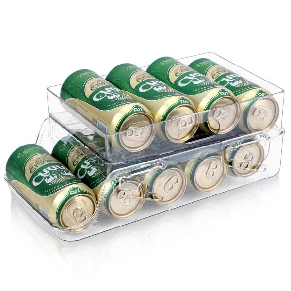 LAMPTOP 缶ストッカー 缶収納ラック 缶ビールホルダー 500ml缶専用 9本対応 ュース収納ラック 二重仕上げラック 折りたたみ 冷蔵庫スッキリ商品コード：55073567163型番：037951-JP6サイズ：500mlカラー：透...