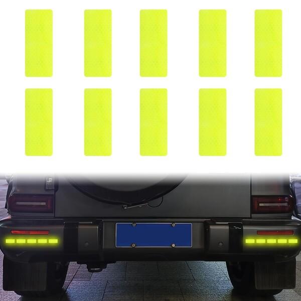 Xuzimaoyi 反射ステッカー 安全警告反射ステッカー 屋外用 耐水 車用 反射デカール ヘルメット ベビーカー バイク ウォーキング 安全サイン 道路安全 事故防止 自転車 反射 10pcs（長方形）商品コード：55073571676...