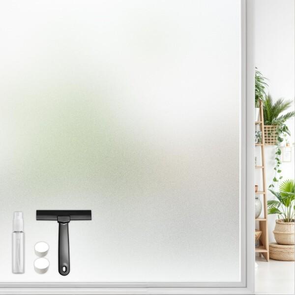 Mgood 窓ガラス目隠しフィルム 目隠しシート プライバシー保護 断熱・遮熱 UVカット窓 フィルム 水で貼れて剥がせる 窓 すりガラスシート 結露防止 飛散防止 浴室・玄関対応 曇りガラス調 (60x200cm)商品コード：550735...