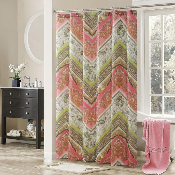 DS DESIGN シャワーカーテン ポリエステル製布地 防水防カビ カーテンのみ シェブロン柄 183cm×183cm商品コード：55073578266型番：DS-00067サイズ：丈183 cm x 幅183 cm (1枚組)カラー：G...