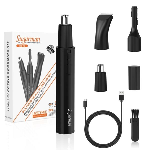 Sugarman 鼻毛カッター メンズ Type-C USB急速充電 エチケットカッター 眉毛 フェイスシェーバー 1台4役 電動シェーバー 女性 男性 鼻毛切り 耳毛カッター まゆげシェーバー 顔そり 髭剃り うぶげそり 脇そり ムダ毛処...