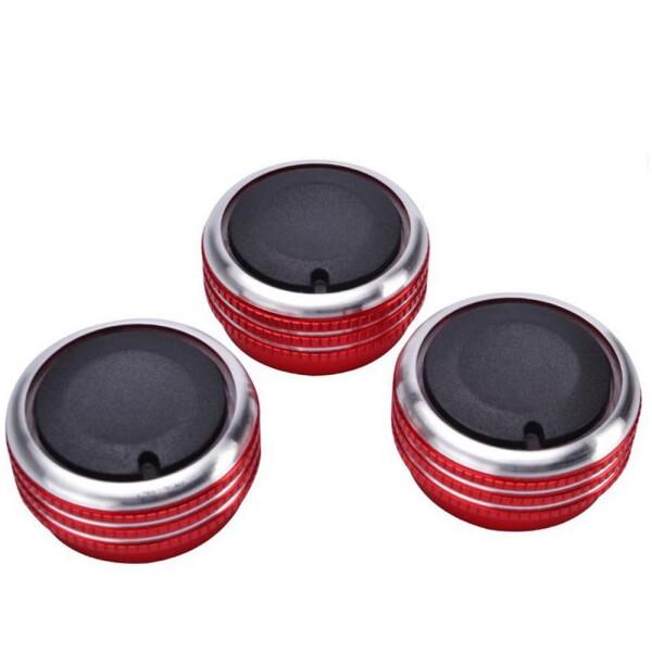 トヨタVios 2002-2006のための3pcs /セットカーサウンドとエアコンノブカバーサークルの熱制御スイッチのツマミのボタンをYarisレッド商品コード：55073582682型番：ANPBH-RED-0206WCR19カラー：レッ...