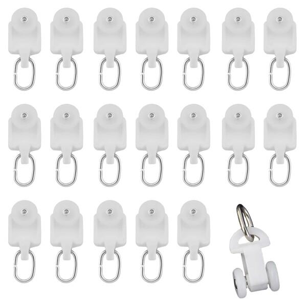 FuoooooGui(ふうぐい)静音カーテンランナーカーテンレール部品カーテンローラーレールトラックカーテンフックプラスチック製軽量静音耐荷重耐久性20個入りホワイト商品コード：55073586990型番：JQ-90カラー：ホワイト【製品仕...