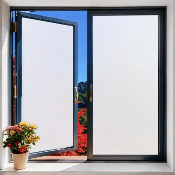 DIFIT 窓ガラス目隠しフィルム 目隠しシート 窓用フィルム 窓 めかくしシート水で貼る 剥がせる ガラスフィルム 断熱遮熱 結露防止 uvカット 浴室 風呂 玄関 飛散防止 曇りガラス調 白い色 (30X120CM)商品コード：5507...