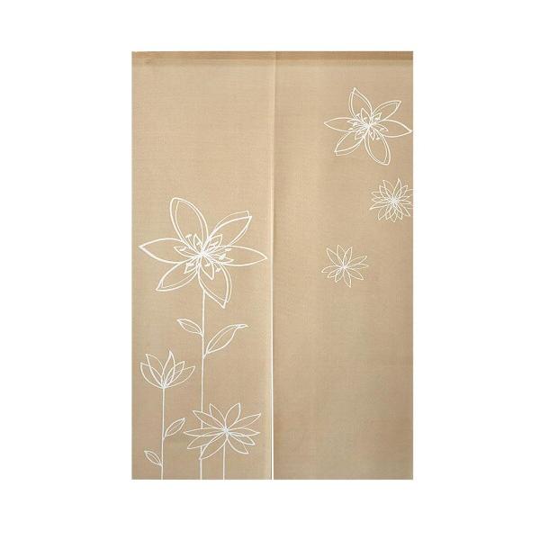 のれん 暖簾 間仕切りカーテン おしゃれ 目隠し 見えにくい 玄関 温泉 旅館 ホテル 廊下 お風呂 洗面所 トイレ オーダー可 ドアカーテン キッチ リビング 飲食店 出入り口 花（ベージュ）幅85丈120cm商品コード：55073594...