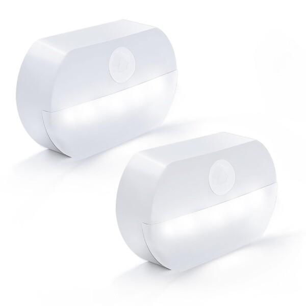 YzzYzz 人感センサーナイト 室内 明暗センサー led フットライト 足元灯 電池式(電池別売り) 120°/3m範囲で人体活動感応 冷蔵庫/廊下/玄関/階段/トイレ照明 小さい じんかんセンサーライト 感知式 自動点灯消灯 補助灯 ...