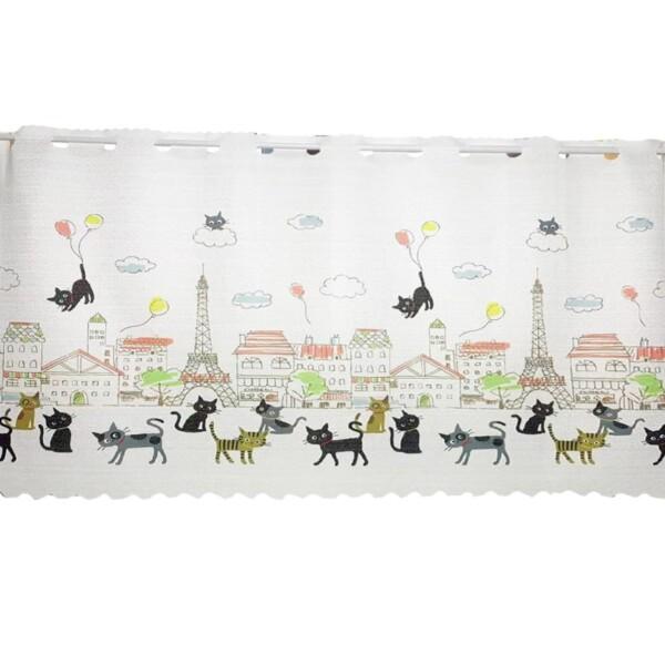 SAWABIYA カフェカーテン 遮像カーテン 小窓用 カーテン 可愛い 柄 おしゃれ 北欧 丈90cm 72cm 目隠し 断熱 遮光 UVカット 省エネ 洗える 間仕切り 厚手 喫茶店 キッチン トレイ 子供部屋 廊下 1枚入 (幅100...