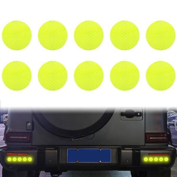 Xuzimaoyi 反射ステッカー 安全警告反射ステッカー 屋外用 耐水 車用 反射デカール ヘルメット ベビーカー バイク ウォーキング 安全サイン 道路安全 事故防止 自転車 反射 10pcs（円形）商品コード：55073599692型...