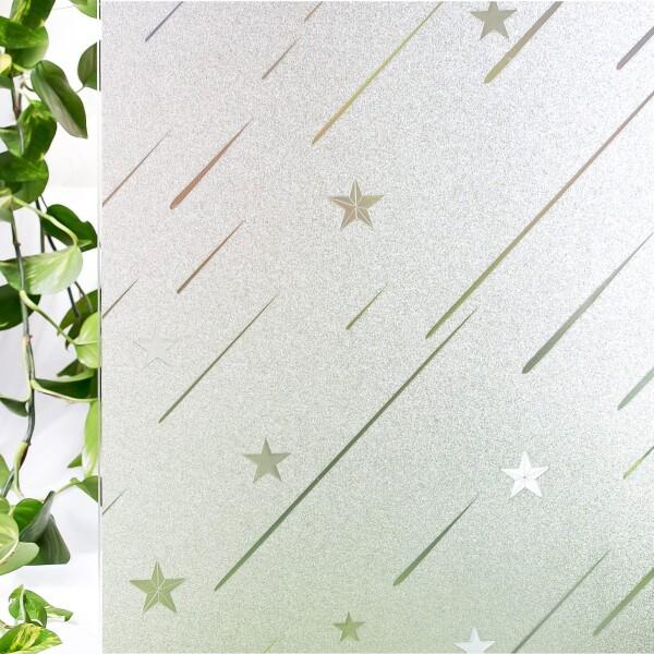 CottonColors 窓用フィルム 目隠しシート UVカット 何度も貼直せる 3D窓ガラスフィルム プライバシーステンドグラス 90x200cm (流れ星058)商品コード：55073604034型番：BLKM058サイズ：90x200...