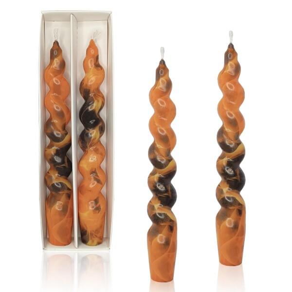 2個 手作りテーパーキャンドル カラーパターン ろうそく スパイラルキャンドル ロウソク ホーム飾り/結婚式/パーティー/クリスマス装飾 ロマンチックな雰囲気作り蝋燭商品コード：55073608541型番：#1-2-8カラー：#2 Flam...