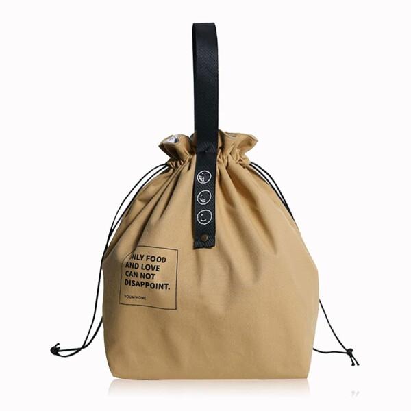 Chaojibao 保冷 弁当 バッグ 保冷バッグ 弁当 キャンバス巾着ランチバッグ 再利用可能なランチバッグ 大型 折りたたみ式 ポータブル 断熱ハンドバッグ トートバッグ 大人 女性 男性 仕事 ピクニック 旅行用 (黄色)商品コード：...