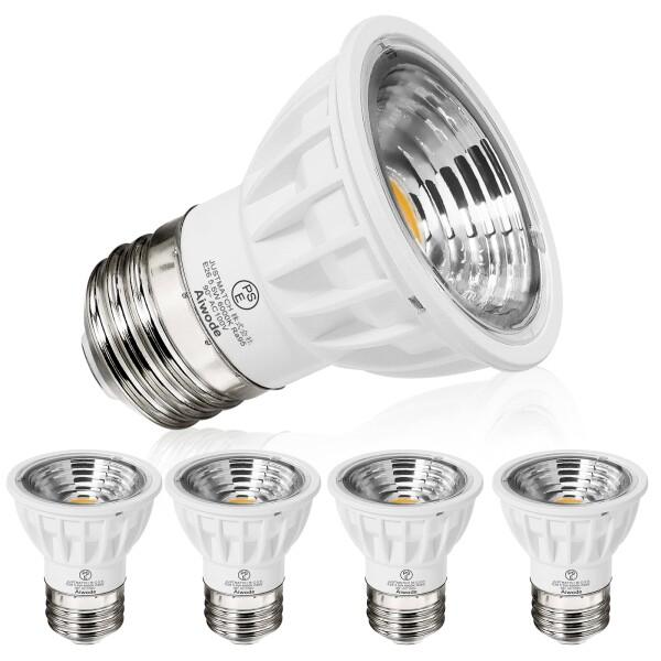 Aiwode 5.5W LED電球、昼光色6000K、E26口金ハロゲン電球50-60W形相当LEDスポットライト、圧倒的の演色性Ra95 長寿命JDR50の代替品消費電力5.5W 非調光 広配光タイプ90度、明るさ550lm (5個セット...