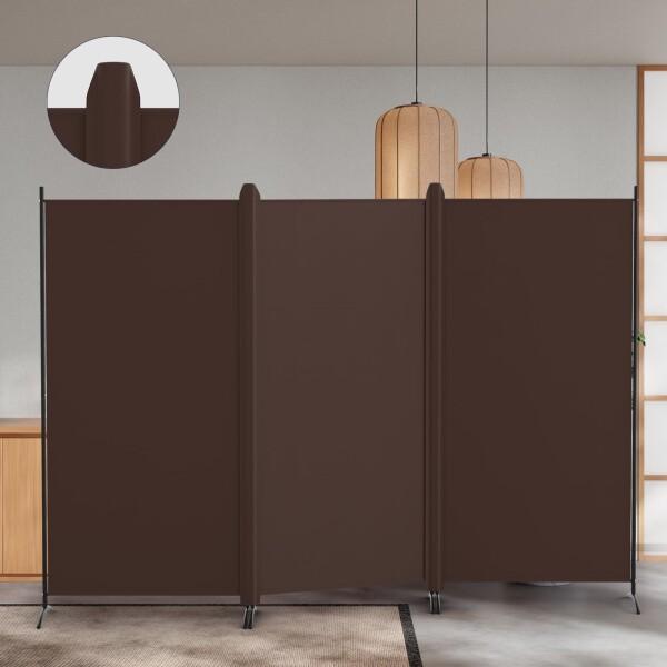 KELIXU パーテーション 間仕切り 3連 自立式 衝立 カバーストリップ付き 高さ1.8m×幅2.6m 布タイプ 折りたたみ 仕切りパネル 軽量 クロスパーテーション 目隠し 屏風 おしゃれ 組み立て簡単 部屋 オフィス 会議室 (ブラ...