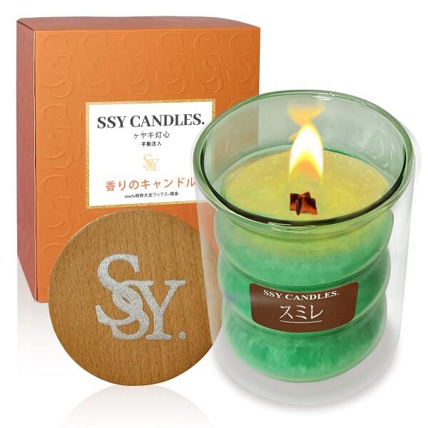 アロマキャンドル 大型 ジャーキャンドル スミレの香り 植物ワックス 木の芯 ハースウィックキャンドル ダブルレイヤーガラスの瓶 キャンドルギフト 禮物 家庭香氛 (ヴァイオレット)商品コード：55074517380型番：#3カラー：#3ジ...