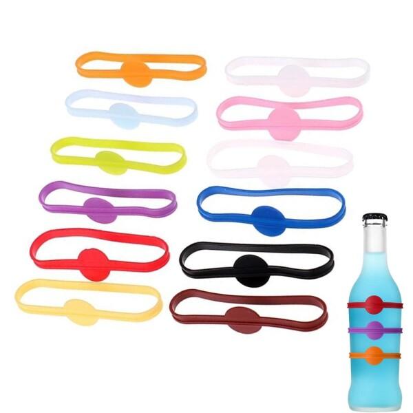 (サムコス) グラスマーカー ドリンクマーカー 12個セット シリカゲル製 パーティーグッズ パーティー イベント カクテルパーティー ホームパーティー用 再利用可能商品コード：55074575475カラー：12色【セット内容】12色、合計...