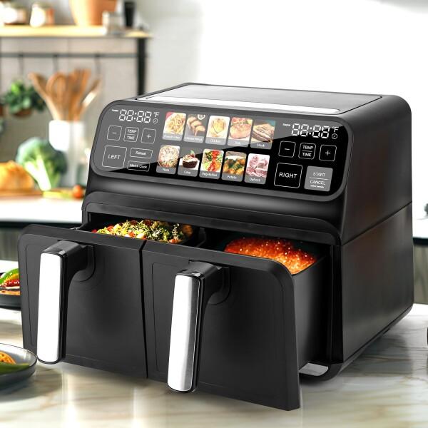 ChefRobot ノンフライヤー 8L 大容量 ダブルバスケット フライヤー 家庭用 電気 最高温230[度] エアフライヤー 油なし 調理家電 揚げ物 惣菜 PSE認証済み商品コード：55074575921型番：TTAF-801D-JP...