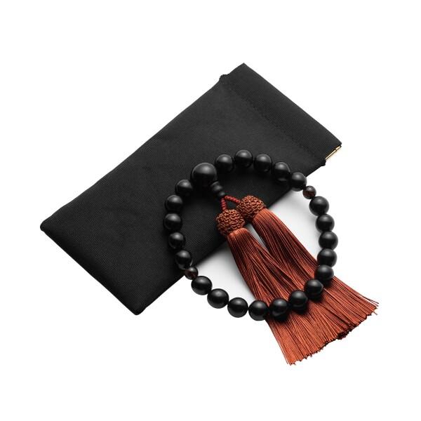 (§繁∞ＦＡＮ　ＬＯＵ∞樓藝雕∞５) 数珠 男性用 念珠 縞黒檀 艶あり 数珠袋付き 葬式 墓参り 法事 念誦 全ての宗派に使用可能 (天珠：水晶, 房色：薄いコーヒー色)商品コード：55074613041型番：SZ-HT-01サイズ：標準...