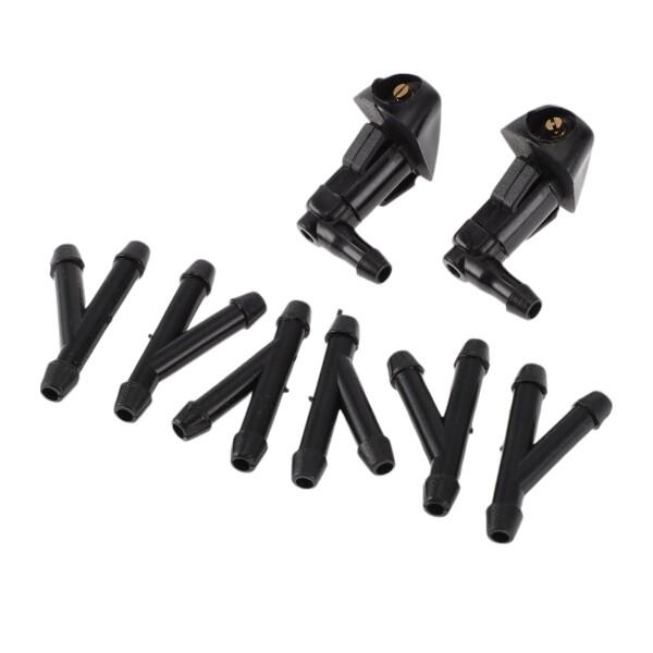 RATCHROLL Hondaに対応アコード2003-2007用フロントウインドシールドウォッシャーノズル W/ 6個のYホースコネクターカー 76810SDAA11/76810SDAA11/76815SDAA11 ブラックプラスチック1セ...