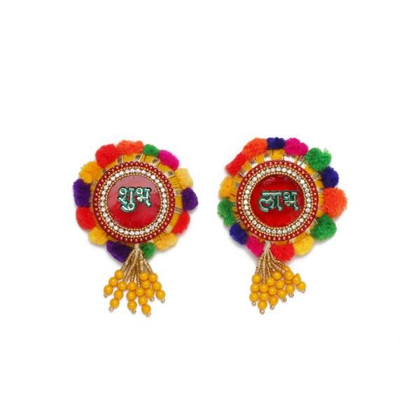 Aditri Creation Shubh labh ステッカー フェスティバル デコレーション ランゴーリー/装飾/室内装飾/自宅用ギフト/フロアステッカー/ウォールステッカー 装飾/プージャ タンプル マンディル ラッキー チャーム。 ...