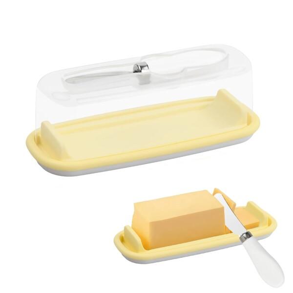 Doyime バターケース カッター付き バターカッター バター収納ボックス 保存ができる クリア バターカッティングケース 蓋付き 密閉保存 食品容器 キッチン用品商品コード：55074644119カラー：イエロー?【密封して新鮮さをロッ...