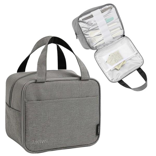 Zhejia ランチバッグ お弁当袋 6L 二重断熱 保冷 保温 バッグ 弁当箱 シンプル 大容量 便利 撥水 断熱 耐久性 おしゃれ 手提げ アウトドアキャンプピクニックバッグなどに 男女兼用 通勤 通学 (グレー)商品コード：55075...