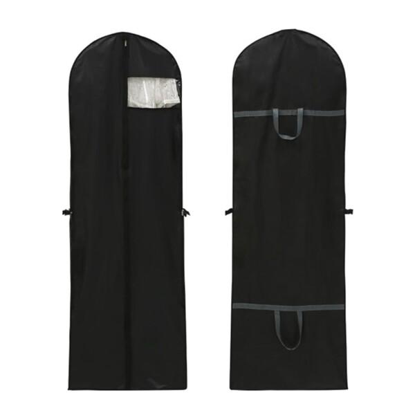 DIFEIUKI ドレスバッグ ガーメントバッグ 2本セット 手提げ スーツカバー 透明窓付き 型崩れ防止 埃よけ 撥水 持ち運び 洋服カバー コート スーツ ウェディングドレス 収納 冠婚葬祭 ビジネス 出張 男女兼用 180*60cm商...
