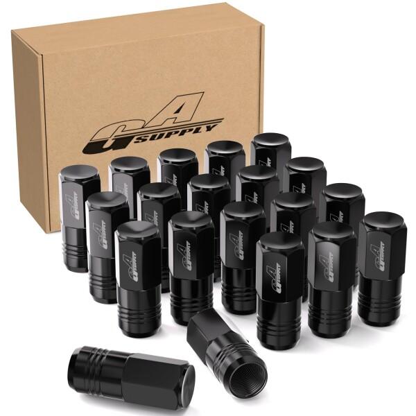 GAsupply M12xP1.5 ホイールナット 鍛造アルミ製 ホイールロングナット 高さ50mm Hex19mm テーパー座 レーシングナット 軽量＆高強度商品コード：55075510511型番：GASA8607BK20サイズ：M12×...