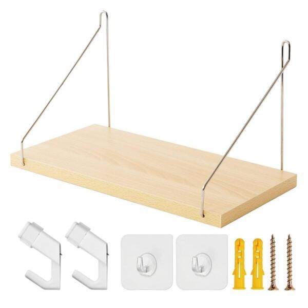 ウォールシェルフ 壁掛け棚 飾り棚 壁棚 賃貸OK 取付簡単 ネジ付き (アイアン家具のVIRON) (ナチュラル, 35cm)商品コード：55076262547型番：V-WS-35Nサイズ：35cmカラー：ナチュラル【賃貸OK&amp;簡...