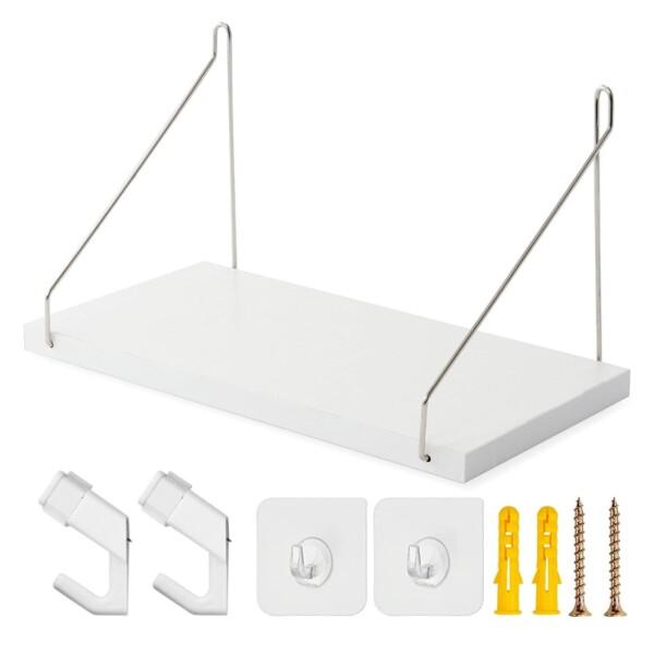 ウォールシェルフ 壁掛け棚 飾り棚 壁棚 賃貸OK 取付簡単 ネジ付き (アイアン家具のVIRON) (ホワイト, 40cm)商品コード：55076262552型番：V-WS-40Wサイズ：40cmカラー：ホワイト【賃貸OK&amp;簡単取...