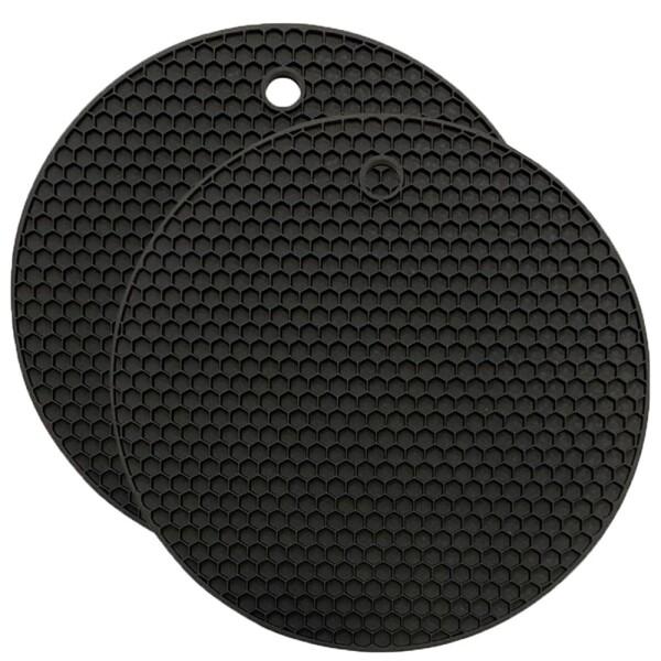 鍋敷き シリコン 耐熱 2枚入り, ハニカム構造ノンスリッ (ブラック, 平均サイズ)商品コード：55076264140型番：XZY005サイズ：平均サイズカラー：ブラック耐久性のある構造:このシリコーン鍋敷きは、ハニカムテクスチャーで設計...