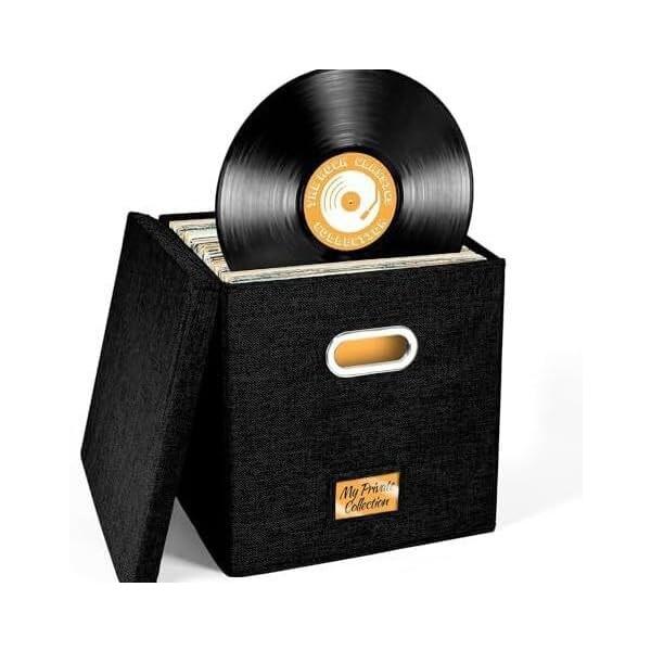 Surpass&amp;LiLi.レコード収納 蓋つき収納 12インチビニールレコード専用収納ボックス (ブラック)商品コード：55076307508型番：Surpass&amp;LiLi-0011サイズ：大カラー：ブラック. 収納力 　こ...