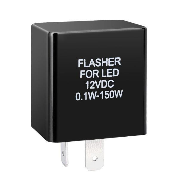 Weasch 自動電子ウィンカーフラッシャーリレー 12VDC 0.1W-150W 2ピン LEDウィンカー/オートバイLEDウィンカーインジケーターフラッシャーリレー/LEDライト用ウィンカーフラッシャー(1)商品コード：55076379...