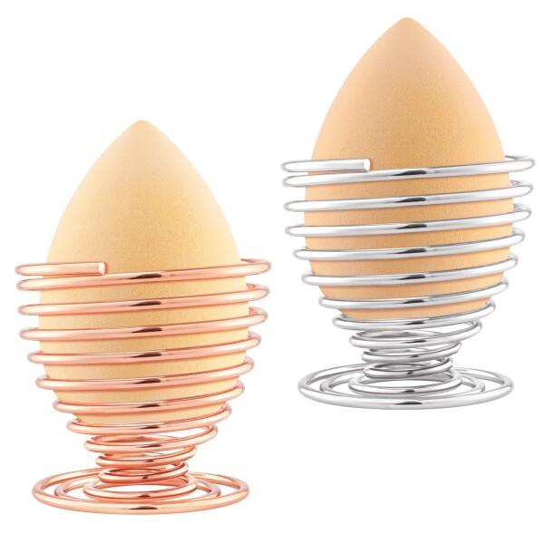 スポンジホルダー パフホルダー Luxspire メイクスポンジスタンド ステンレス製 バネ螺旋型 メイクスポンジパフ専用 メイクアップ道具 立てて収納 化粧道具収納 小型 軽量 錆びない ファッション小物収納 シルバー＋ローズゴールド商品...