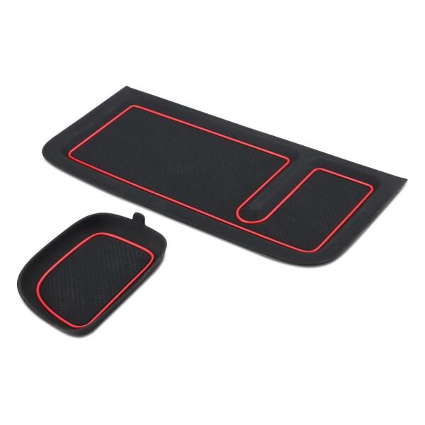 MARCHFA トヨタ・シエンタ 10系（3代目）MXPL1#G/MXPC10G型（2022-2025年8月）専用 インテリアラバーマット ノンスリップマット 収納ボックス 助手席トレイ トレイ シリコーン 内装 レッド商品コード：5507...