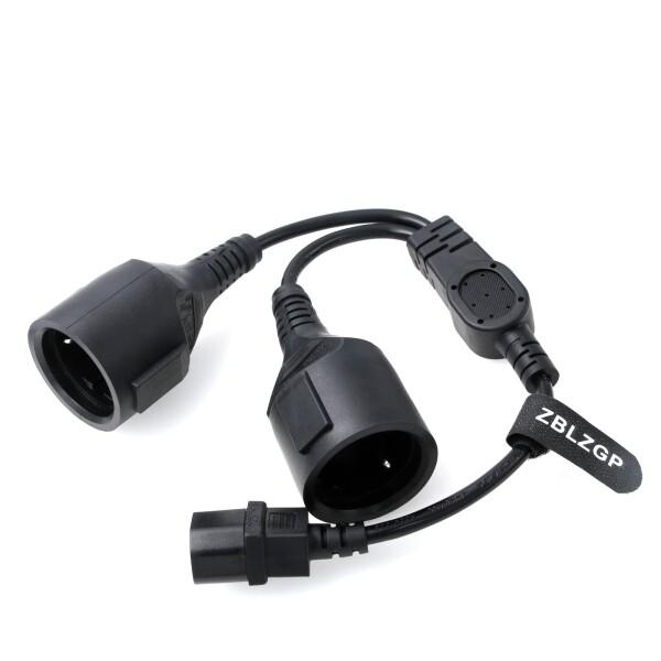 ZBLZGP UPS PDUの電源コードのためのヨーロッパのSchukoの女性のソケットのアダプターケーブルへのIEC 320 C14の男性 (C14 雄-2*CEE 7/7 雌)商品コード：55076482973型番：20ed7f37-3...