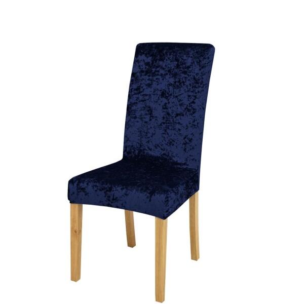 椅子カバー ダイニングチェアカバー背もたれ 高光沢 映える ベロア チェア 無地 伸縮素材 ストレッチ ふわふわ (ネービー Navy, 1)…商品コード：55076588345型番：CANYTカラー：ネービー Navy【高光沢で映えるスタ...