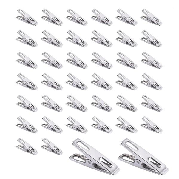 Coollooda 60個セット 洗濯ばさみ 洗濯バサミ ステンレス 強力 滑り止め クリップ 洗濯物干 ズボン ハンガー クリップ 錆に強い 多用途（シルバー，4.5cm）商品コード：55076605811型番：liangyijia-60...