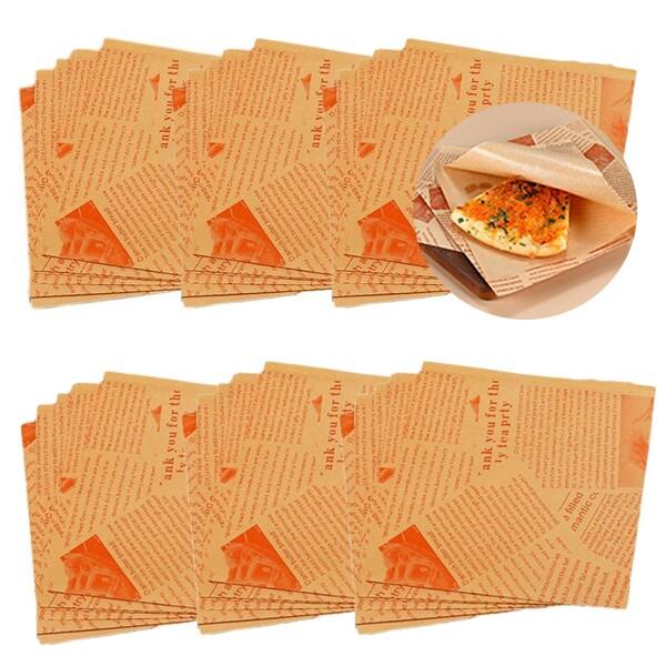 YFFSFDC バーガー袋 ハンバーガー 包み紙 使い捨て サンドイッチラップ ワックスペーパーシート 耐油紙 揚げ物 敷き紙 包み紙 レストラン ピクニック パーティー 紙食品包装 食品用 17*18cm（100枚入）商品コード：5507...