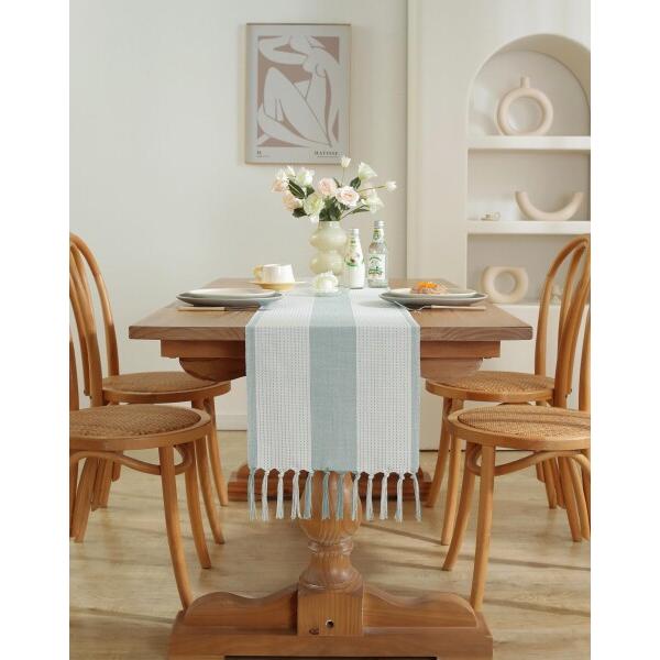 青未了 テーブルランナー おしゃれ テーブルセンタークロス 北欧 テーブルらんなー テーブルセンター 布 タッセル 160 x 33cm 水色商品コード：55076646295型番：JHTR-DIANXIN160Blueサイズ：160 x ...